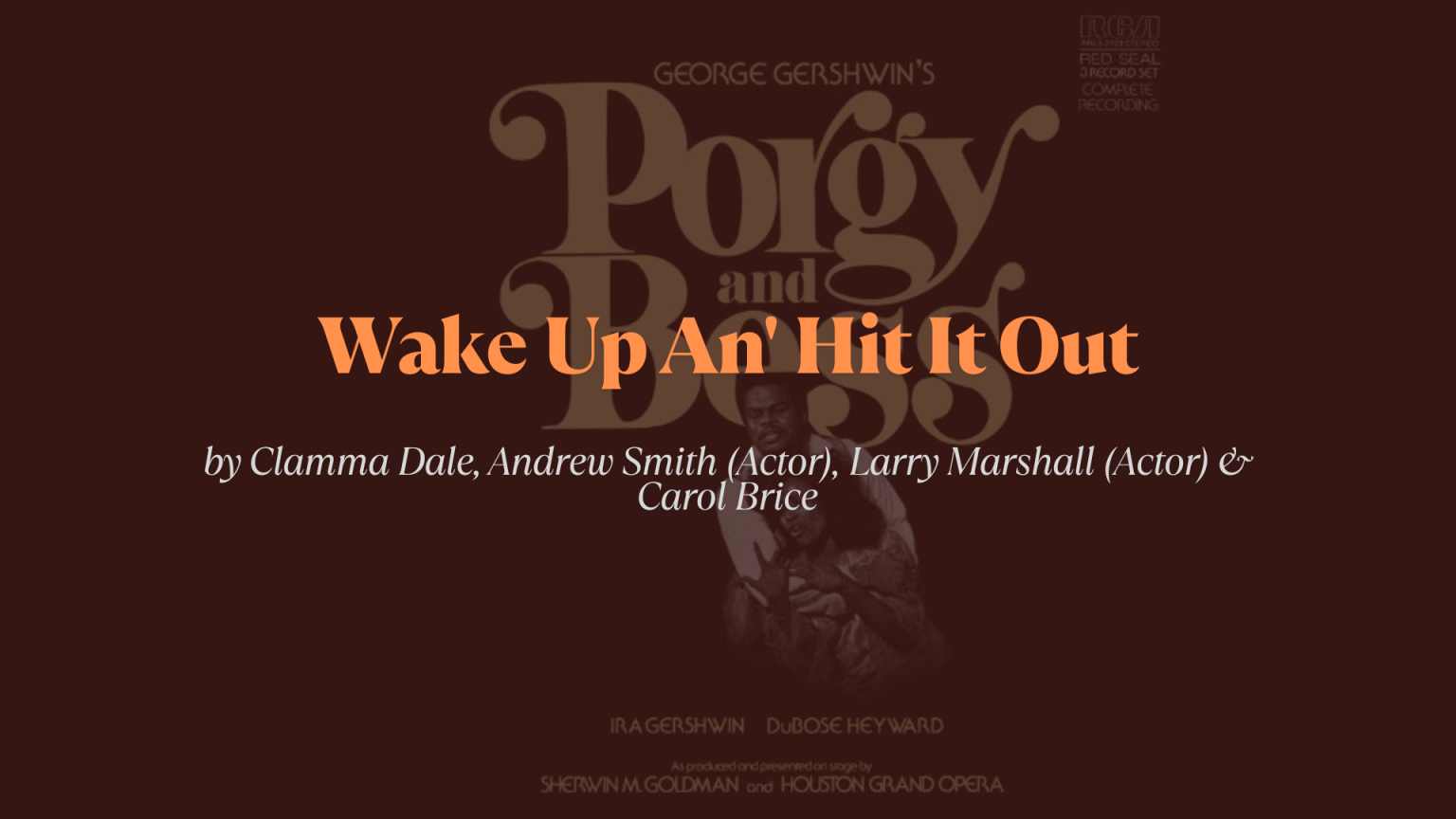 Lyrics of Porgy and Bess Songs from Gershwin - GigWise