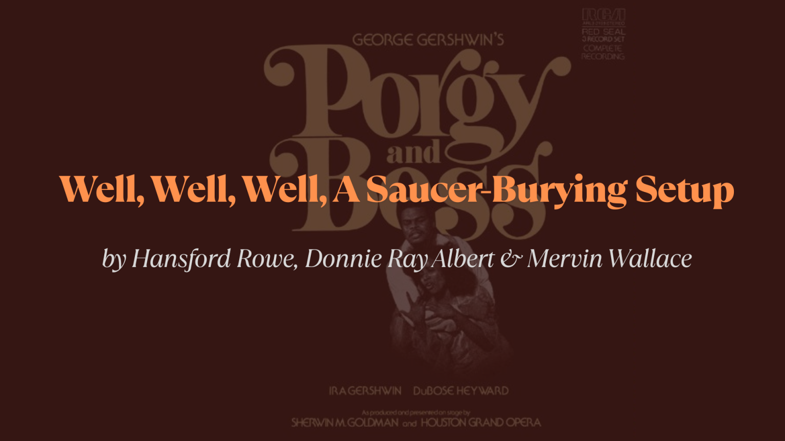 Lyrics of Porgy and Bess Songs from Gershwin - GigWise