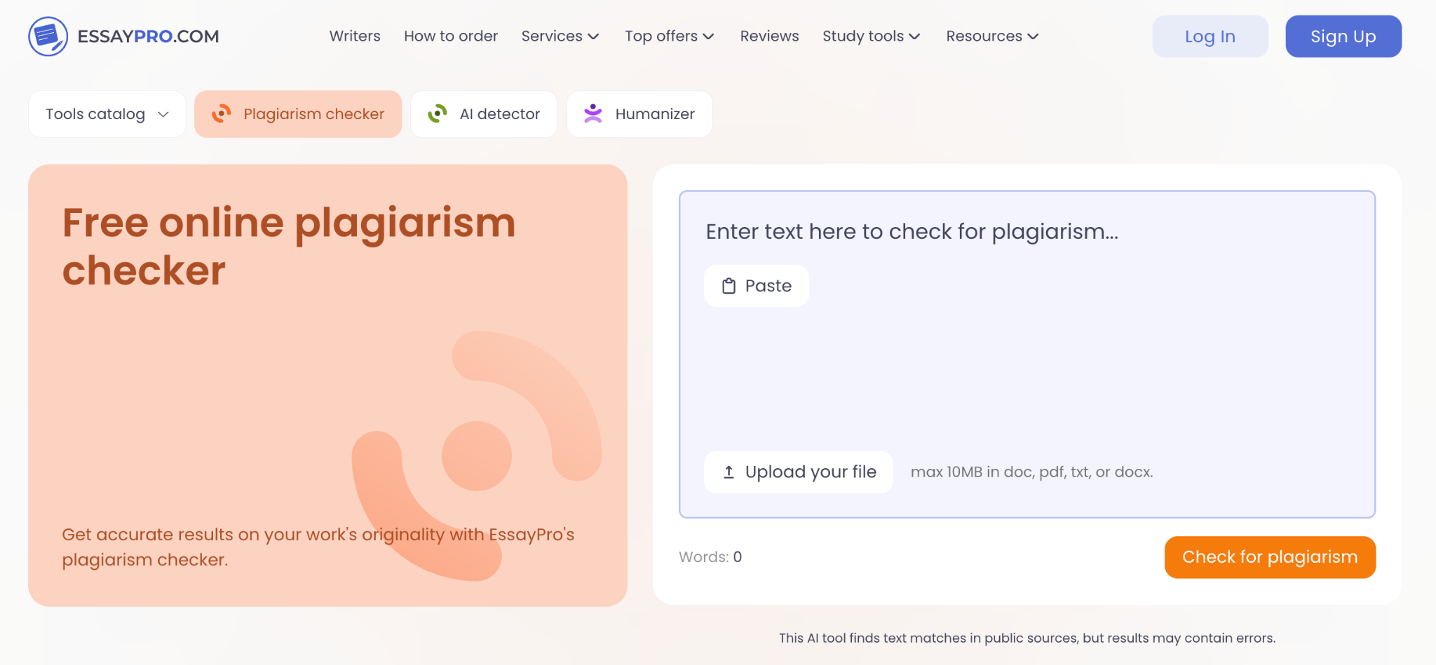 Free Plagiarism Checker by EssayPro: Easy Tool for Stress-Free Writing ...